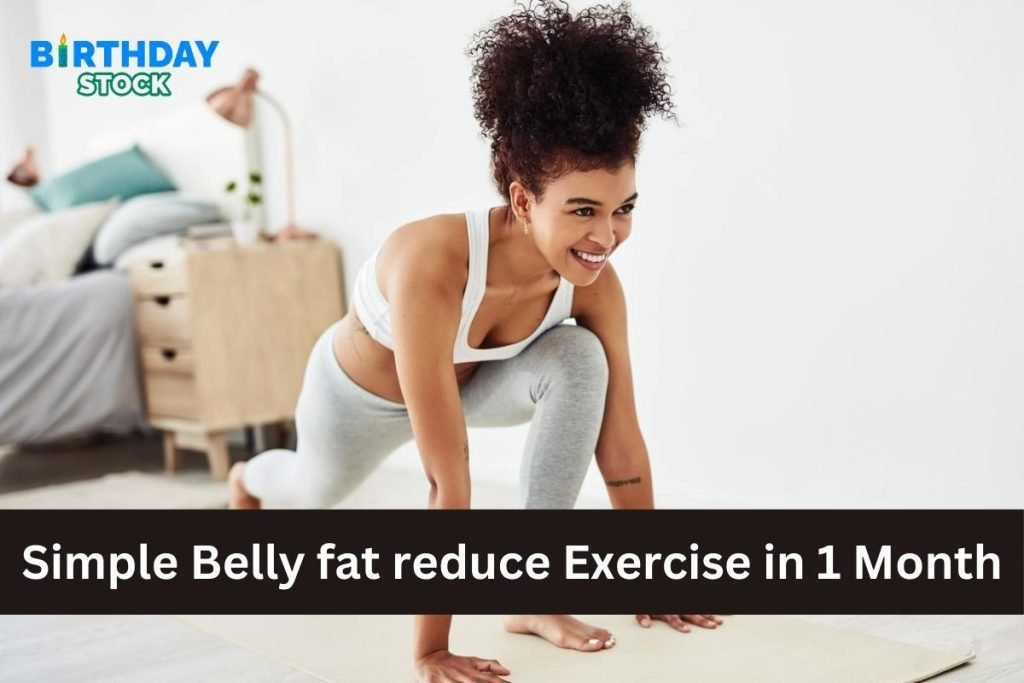 Simple Belly Fat Reduce Exercise In 1 Month - Birthday Stock