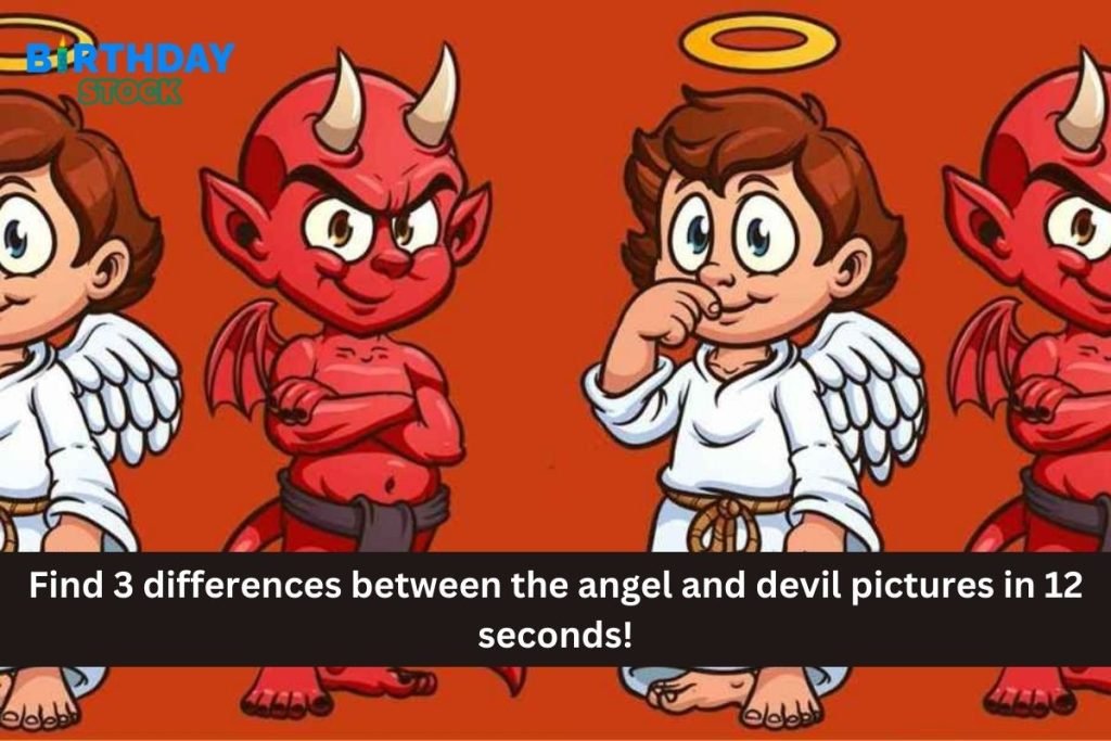 Find 3 Differences Between The Angel And Devil Pictures In 12 Seconds ...